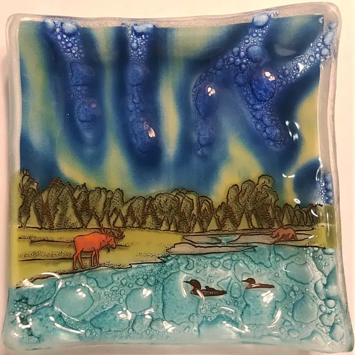 Northern Lights Lake Dish – Stained Glass Express