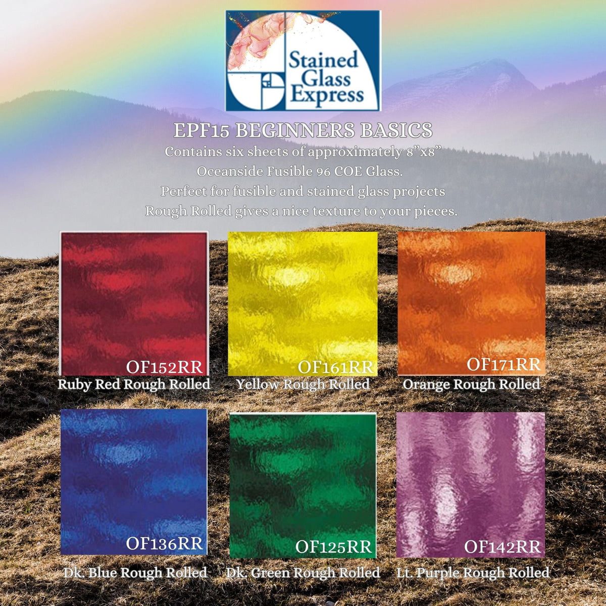 96 COE Express Pack Beginner's Basic Rough Rolled – Stained Glass Express