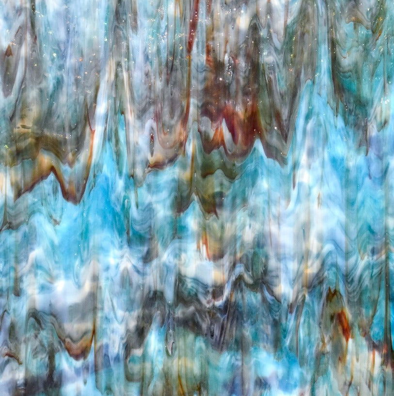 TEAL BLUE, BURNT RED, WHT MOTTLE – Stained Glass Express