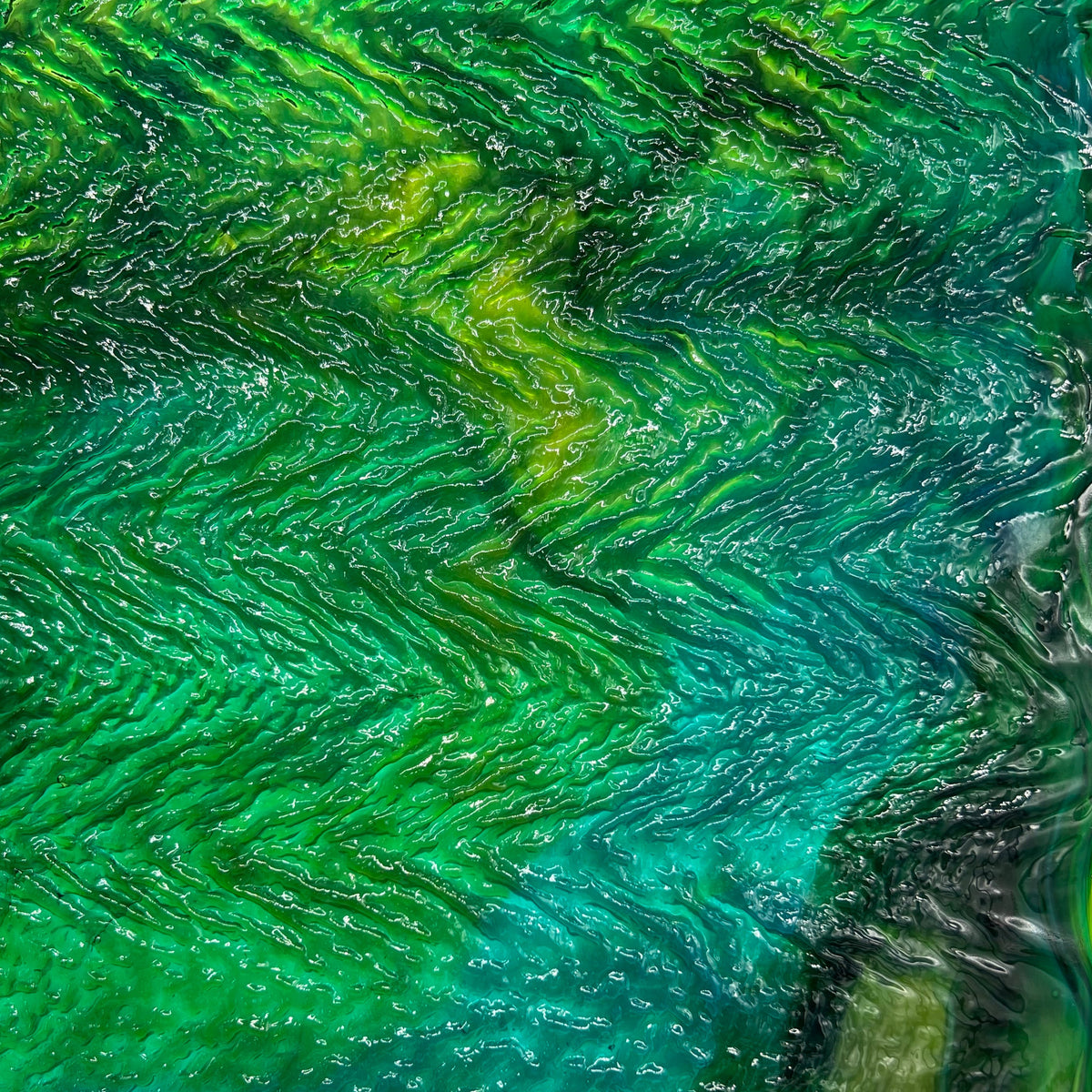 Emerald, Chartreuse Herringbone – Stained Glass Express